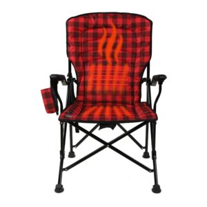 kuma outdoor gear switchback heated chair with carry bag, luxury heated outdoor chair for camping, glamping, sports & outdoors (red/black)