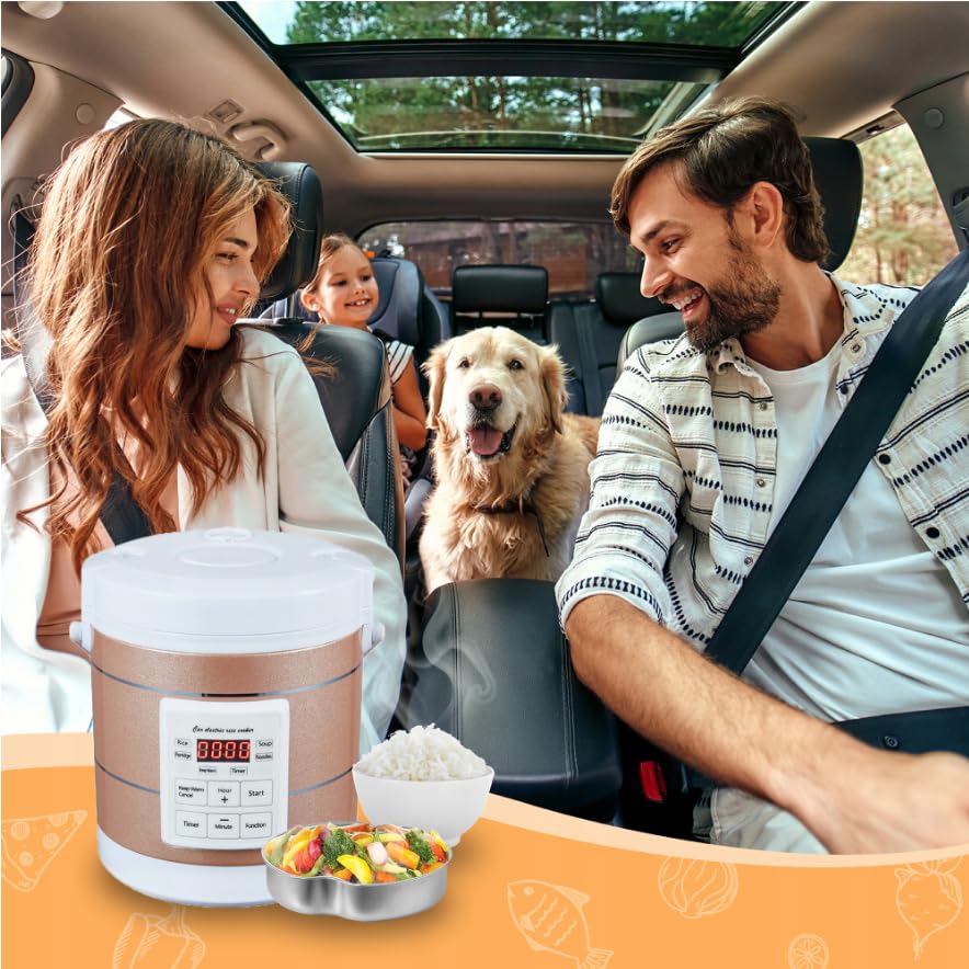 AMIEROUS 1.6L rice cookers (car cooker 12v-24v Gold)