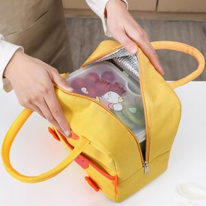 Cute Lunch Box Reusable Duck Lunch Bags for Women Cute Lunchboxes Kawaii Animal Lunch Bag Cooler for Picnic Office Work Travel