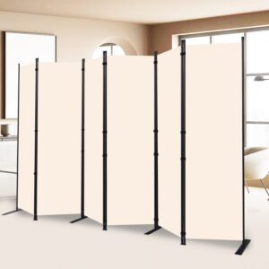 room divider and folding privacy screens， 6 panel wide room divider wall screen for room separtition, partition room dividers fabric panel wall dividers freestanding for office, bedroom, studio dorm