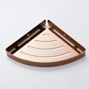 bathroom triangular shelf, toilet corner storage, rose gold small triangle single layer with hook