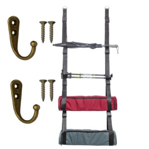 camping chair wall storage for garage adjustable camping chair storage rack garage organization wall mount with quick release buckles holds more beach chairs, tents, umbrella, yoga mats