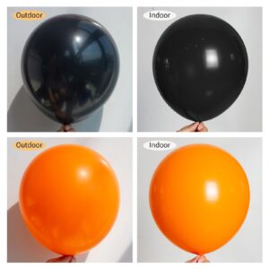 130pcs Black and Orange Balloons Garland Arch Kit, 18 12 10 5 Inch Different Sizes Pack Latex Balloon for Birthday Graduation Halloween Party Decoration