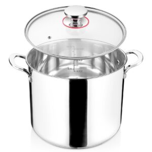 onader 12 quart stock pot 18/10 stainless steel cooking pot with lid large soup pot