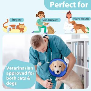 Dog Cone for Small, Medium, and Large Dogs and Cats, Soft Cone for Dogs After Surgery, Lightweight Leathaire Recovery Cone Collar to Stop Licking and Scratching(4(Neck: 9.25-10.75"))