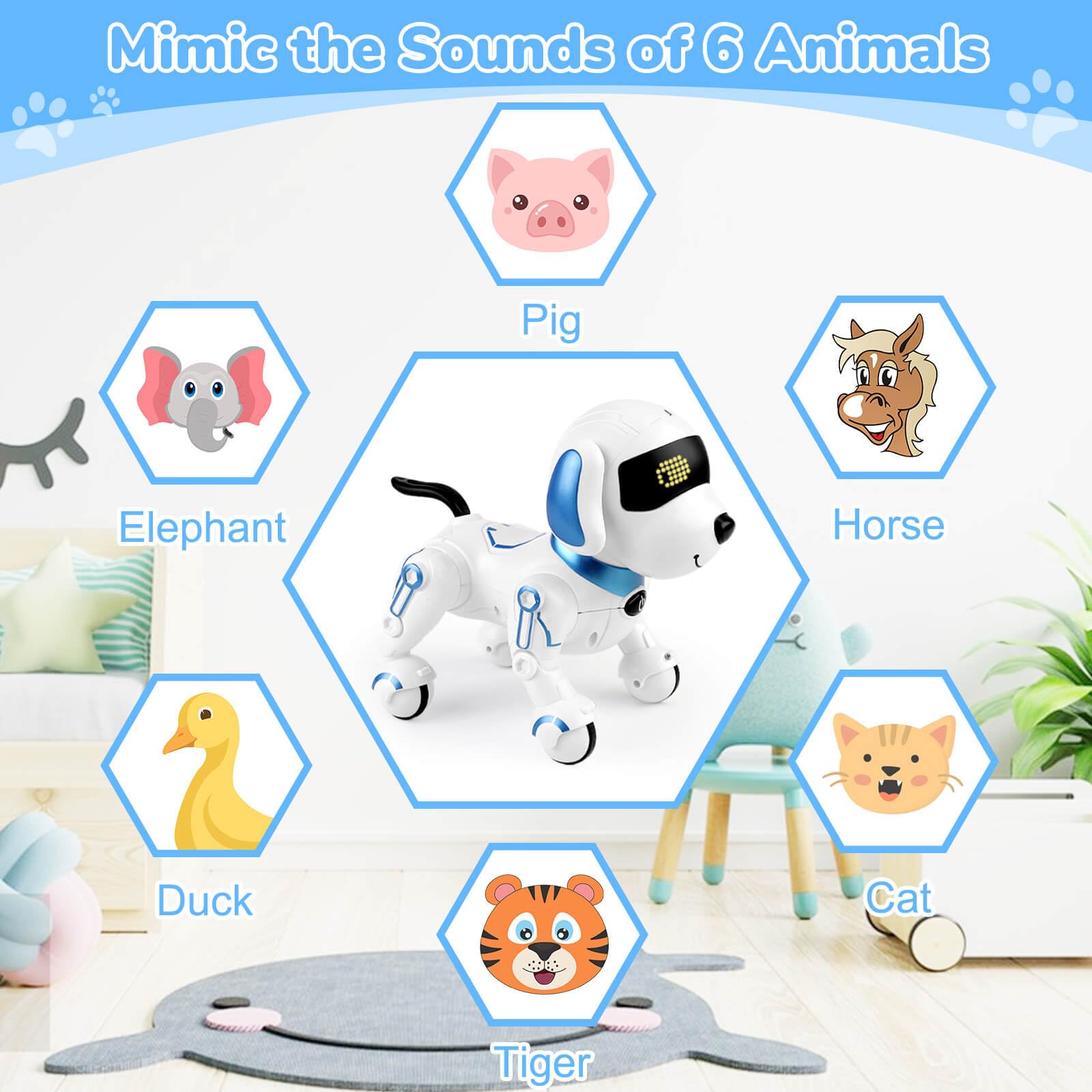 Britik Robot Dog Toys for Kids 8 9 10 11 12, Remote Control Dogs, Robot Dog for Kids 8-12, Pet Robotic, Electric Dog Toy, Robotic Dogs, Toys for 5 6 7 8 9 10 11 12 Years Old Boys Girls, Blue