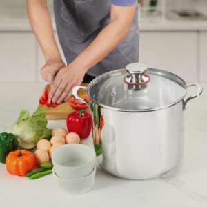 Onader 12 Quart Stock Pot 18/10 Stainless Steel Cooking Pot with Lid Large Soup Pot