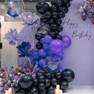 110pcs Black Balloon Garland Arch Kit, 18 12 10 5 Inch Different Sizes Pack Black Latex Party Balloons for Graduation Birthday Baby Shower Halloween Party Decorations