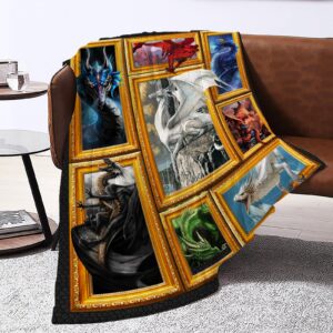 Dragon Blanket for Boys Men Dragon Throw Blanket for Kids Adults Ultra Soft Cozy Flannel Blanket for Couch Sofa ​Bed Blanket (50" x 60")