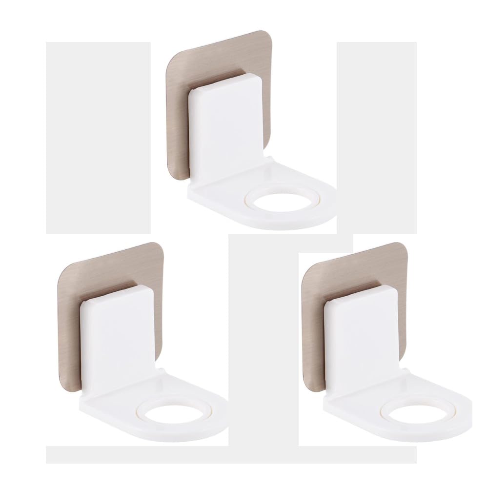 Pokinge 3 Pack Shampoo Holder Shower Gel Bottle Rack Hook Bracket Bathroom Wall Paste Shampoo Shelf Storage Seamless Hook