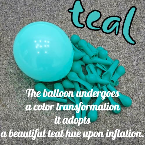 Teal Blue Balloons, 60 PCS Turquoise Blue Balloons with Transparent Balloon Metallic Blue Balloons, Pastel Baby Blue Balloons Pearl Teal Balloons for Ocean Shark Sea Mermaid Theme Party Decorations