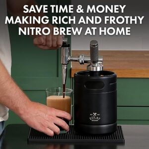 Zulay Nitro Cold Brew Coffee Maker - Gift for Coffee Lovers - Large 64 oz Home Keg - Nitro Cold Brew Keg with Creamer Faucet - Nitro Cold Brew Coffee Maker for Home - Collapsible Funnel & Drip Mat