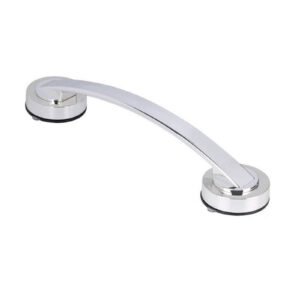 grab bar suction bathroom handle shower balance bar safety hand rail support handicap elderly injury senior assist bath handle non skid white (color : silver)