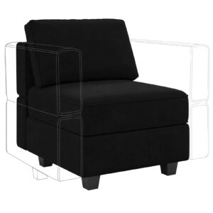 belffin modular sofa middle module with storage accent armless chair for modular sectional sofa couch velvet black