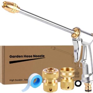 Garden Hose Nozzles,High Pressure Water Hose Nozzle Sprayer Head,360°Water Adjustment,2 Different Types of 3/4”Quick Connectors, for Watering Garden and Lawn,Washing Cars,Cleaning,Showering Dogs&Pets