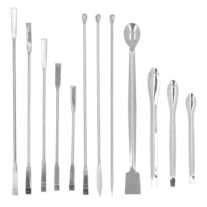 Laboratory Spatula, Stainless Steel Medicine Spoon Laboratory Scraper Stainless Steel Laboratory Scraper Mini Spoon Set for Trace Drugs, Lab Spatulas