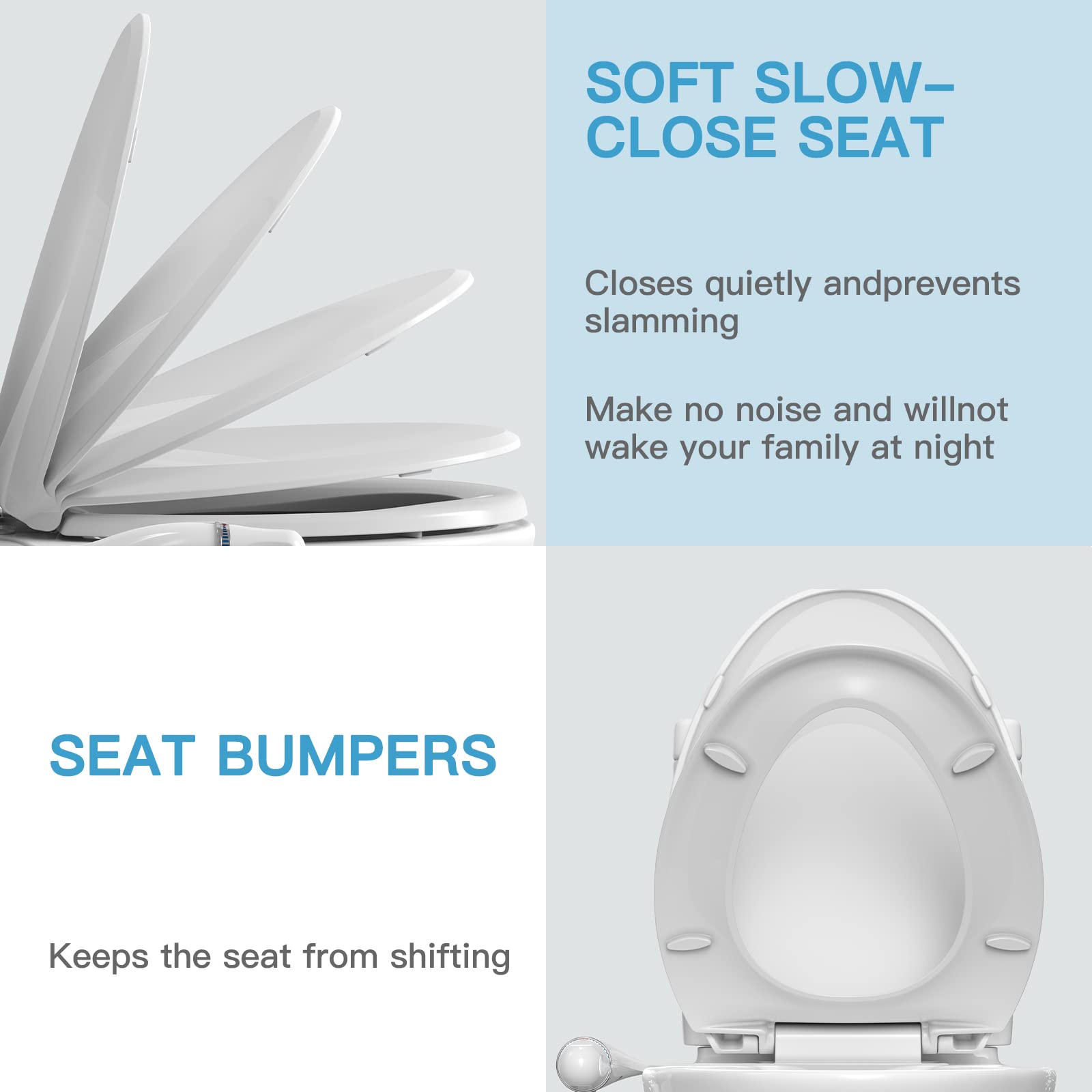 Bidet Toilet Seat, Elongated Non-Electric Bidet Attachment for Toilet with Self-Cleaning Nozzles, Slow Close Toilet Seat,Quick-Release Easy DIY Installation, Feminine Cleaning | 19" White