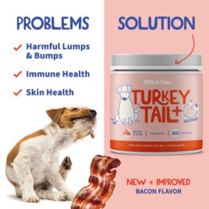 Turkey Tail Mushroom for Dogs - Turkey Tail Mushroom Powder for Dogs Guards Against Lumps & Bumps - Dog Turkey Tail Supplement - Turkey Tail for Dogs Supports Dog Gut Health Probiotics & Turkey Tail