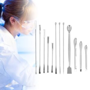 Laboratory Spatula, Stainless Steel Medicine Spoon Laboratory Scraper Stainless Steel Laboratory Scraper Mini Spoon Set for Trace Drugs, Lab Spatulas