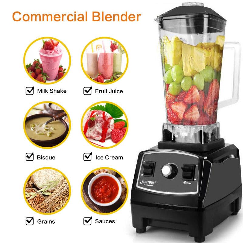 Xuthusman 3HP 2 Liter Blender Professional Milkshake Fresh Juice Blender Heavy Duty Commercial Power Blender Smoothie Mixer 2200W Kitchen Juicer (Red)