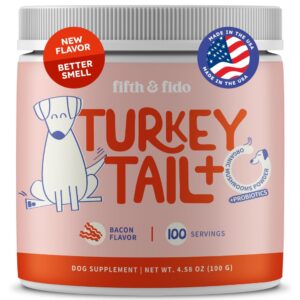 Turkey Tail Mushroom for Dogs - Turkey Tail Mushroom Powder for Dogs Guards Against Lumps & Bumps - Dog Turkey Tail Supplement - Turkey Tail for Dogs Supports Dog Gut Health Probiotics & Turkey Tail