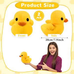 Leyndo 2 Pcs Giant Plush Yellow Duck Soft Stuffed Animal Toy Duck Stuffed Plush Pillow Animal Dolls Huggable Duck Playset Toy for Boys Girls Birthday Gift Party Sofa Decoration (8 Inch)