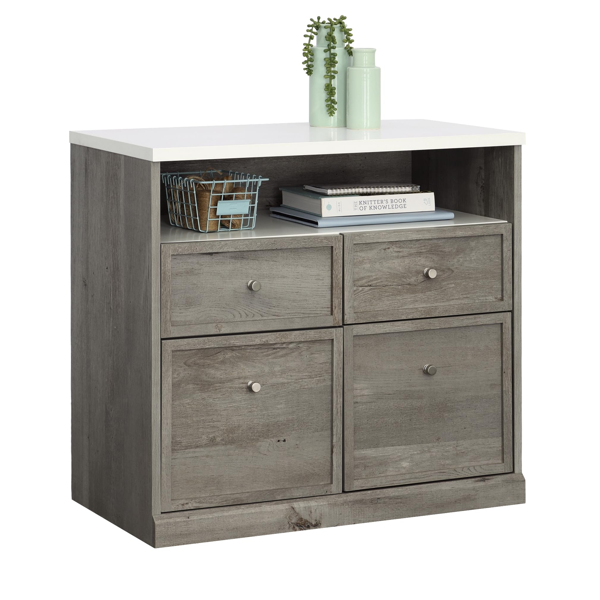 Sauder Craft Pro Series Craft Storage Cabinet with Drawers & Shelf, Mystic Oak Finish