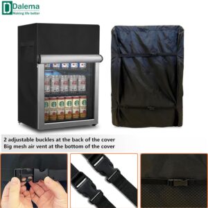 Dalema Outdoor Refrigerator Cover,600D Heavy Duty 100% Waterproof Upright Freezer Cover,Outside Stand Up Fridge Covers.Front Can Be Rolled-Up by Zippers.(Black,20" W x 20" D x 33" H)