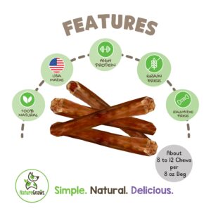 Nature Gnaws USA Steer Sticks for Dogs 5-7" (8oz) - Mixed Thickness - Long Lasting for Aggressive Chewers and Large Dogs - Natural Beef Bully Dog Chew Bones