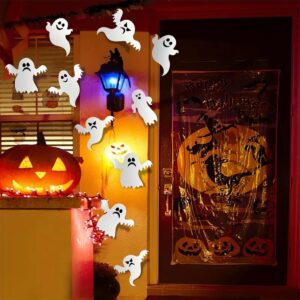 Halloween Ghost Wall Decor 21 Pcs 3D Cute Ghost Stickers Halloween Decorations Reusable Self-Adhesive White Ghost Wall Decals Halloween Party Supplies for Gothic Home Window Door Wall Room Decor