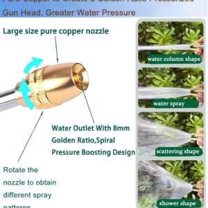 Garden Hose Nozzles,High Pressure Water Hose Nozzle Sprayer Head,360°Water Adjustment,2 Different Types of 3/4”Quick Connectors, for Watering Garden and Lawn,Washing Cars,Cleaning,Showering Dogs&Pets