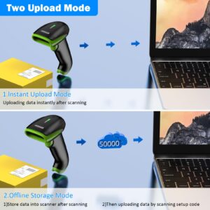 Symcode Wireless Bluetooth Barcode Scanner,Bluetooth & USB Wired & 2.4G Wireless Connection Ergonomics Handheld Barcode Scanner Reader, 2D 1D QR Code Automatic Fast Precise scanning Scanner