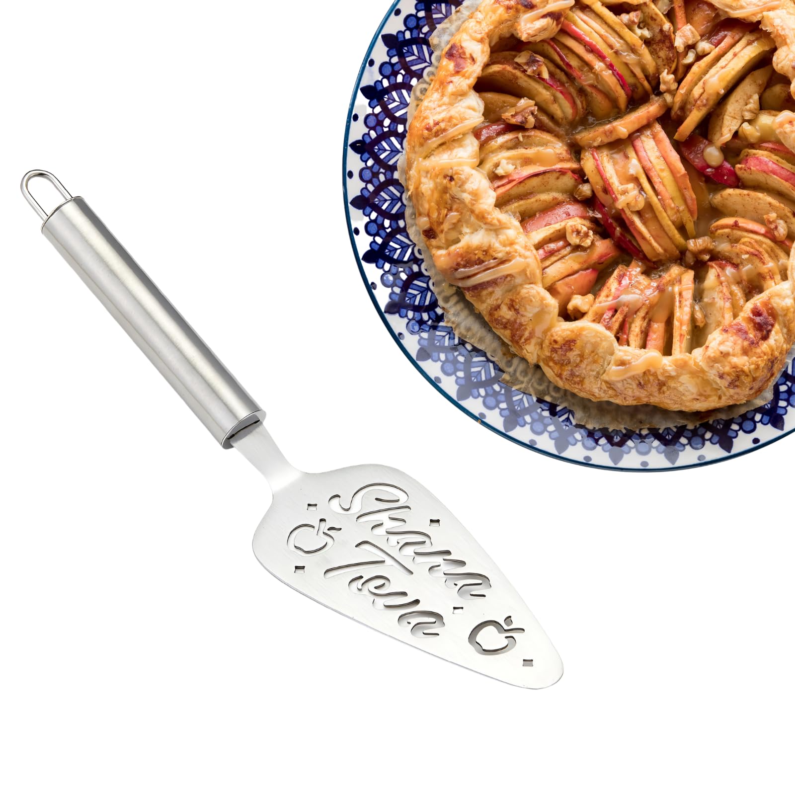 Rite Lite Shana Tova Server Rosh Hashanah Hostess Gifts Serving Spatula Jewish New Year Party Favors Holiday Presents for Her Cooking Kitchen Accessories with Hebrew Honey Apple Stainless Steel