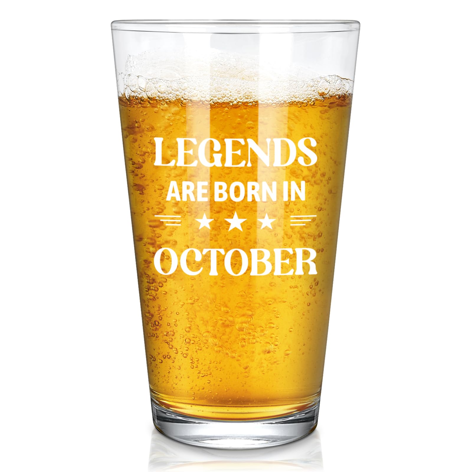 Futtumy Birthday Beer Glass Gifts for Men, Legends are Born in October Beer Glass, Funny October Birthday Gift for Men Husband Dad Boyfriend Uncle Son Coworker Boss, 40th 50th 60th Birthday Gifts Idea