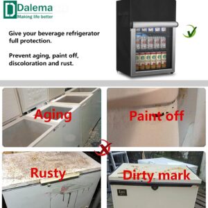 Dalema Outdoor Refrigerator Cover,600D Heavy Duty 100% Waterproof Upright Freezer Cover,Outside Stand Up Fridge Covers.Front Can Be Rolled-Up by Zippers.(Black,20" W x 20" D x 33" H)