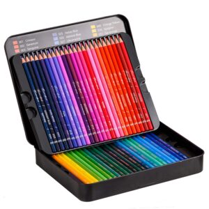 raam refined 72 premium colored pencils for adult coloring,artist soft series lead cores with vibrant colors,drawing pencils,art pencils,professional oil based colored pencils,metal box packing