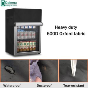 Dalema Outdoor Refrigerator Cover,600D Heavy Duty 100% Waterproof Upright Freezer Cover,Outside Stand Up Fridge Covers.Front Can Be Rolled-Up by Zippers.(Black,20" W x 20" D x 33" H)