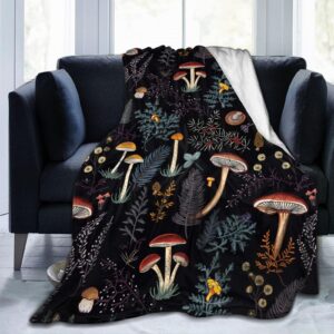 mushroom gifts blanket 50"x40" bed throw blanket soft lightweight cozy warm blankets for kids teens men women