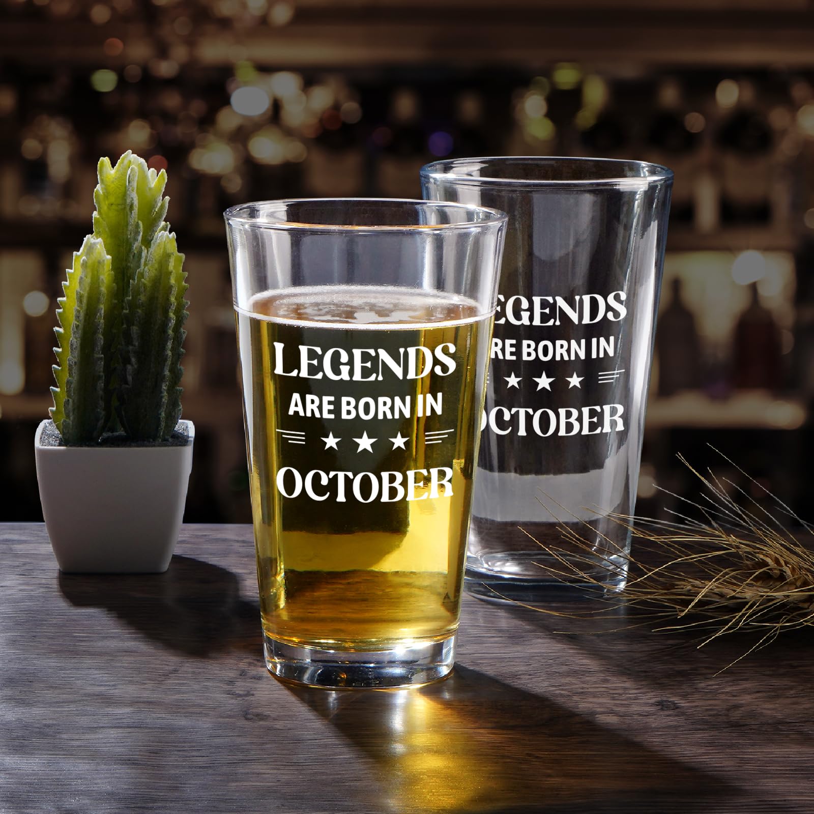 Futtumy Birthday Beer Glass Gifts for Men, Legends are Born in October Beer Glass, Funny October Birthday Gift for Men Husband Dad Boyfriend Uncle Son Coworker Boss, 40th 50th 60th Birthday Gifts Idea