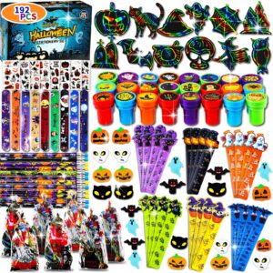 192pcs halloween favors stationery gift set, trick or treat gifts for kids, halloween party favors for kids classroom prizes bulk halloween school supplies goodie bag stuffers fillers