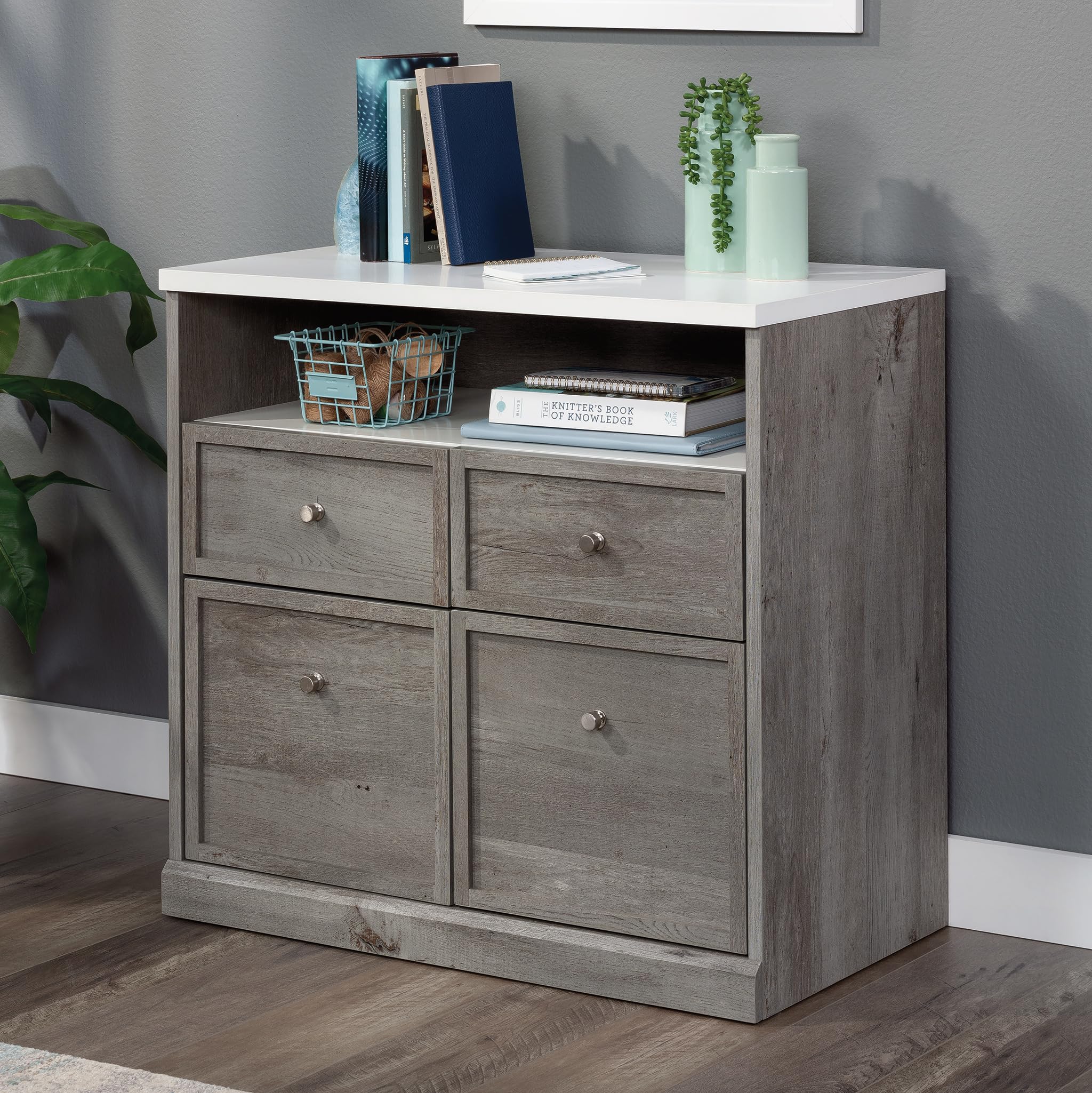 Sauder Craft Pro Series Craft Storage Cabinet with Drawers & Shelf, Mystic Oak Finish