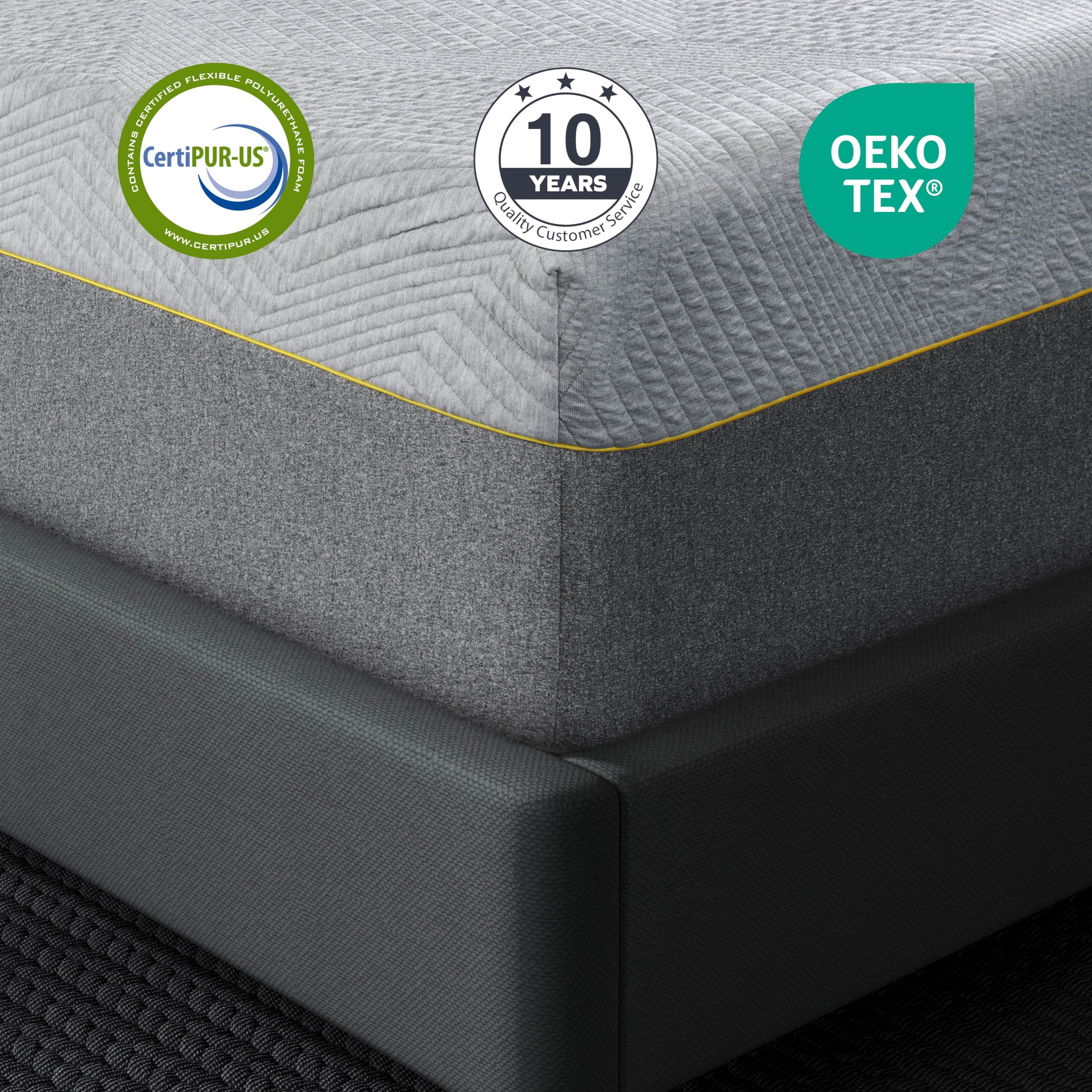 Dyonery 14 Inch King Mattress, Green Tea Memory Mattress in a Box, CertiPUR-US Certified Fibreglass Free Double Mattress, Medium, 76"×80"