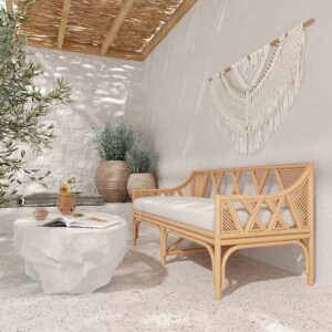 Tov Furniture Jayla Natural Rattan Bench