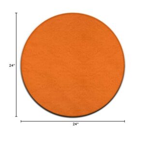 Home Decor Modern Round Area Rug, Non-Slip Kitchen Office Circle Rug, Room Sofa Yoga Soft Round Carpet Compatible with Orange 36inch(90cm)