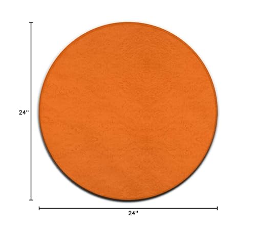 Home Decor Modern Round Area Rug, Non-Slip Kitchen Office Circle Rug, Room Sofa Yoga Soft Round Carpet Compatible with Orange 36inch(90cm)