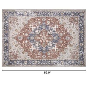 ILANGO Washable Area Rug 5'x7' Non Slip & Washable Rugs for Living Room, Lightweight Thin Carpet for High Traffic Area, Boho Area Rugs for Bedroom Dining Room Indoor