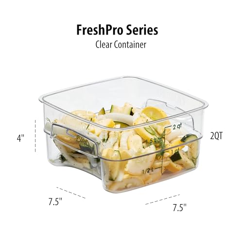 Cambro FreshPro 2Qt Food Storage Container in Clear for Industrial and Kitchen Use, Pantry Organization and Ingredient Freshness