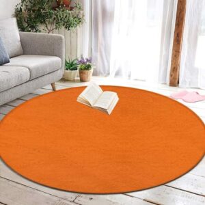 Home Decor Modern Round Area Rug, Non-Slip Kitchen Office Circle Rug, Room Sofa Yoga Soft Round Carpet Compatible with Orange 36inch(90cm)