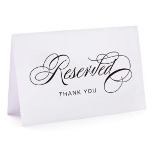 reserved signs for weddings, parties, receptions, restaurant and celebrations, reserved signs for tables, reserved signs for wedding chairs, 10 pack,thank you 4 x 6 inches.