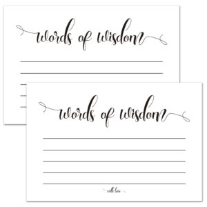 amahejmo 50 words of wisdom advice cards, advice and wishes cardsfor the bride, retirement or graduation party, baby or bridal shower games, birthday party, engagement,4x6